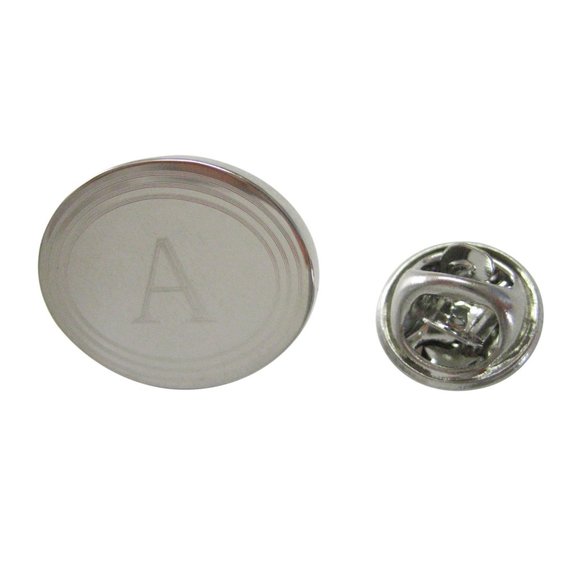 Kiola Designs | Accessories | Etched Oval Letter A Monogram Lapel Pin ...